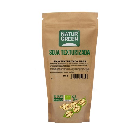 SOJA TEXTURIZADA EN TIRAS SIN GLUTEN 115 GR BIO DE NATURGREEN